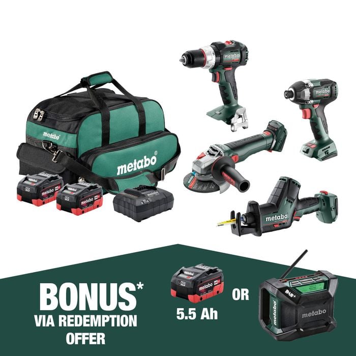 Metabo 18V 4 Piece Value Kit AU68403450 - Bunnings Australia