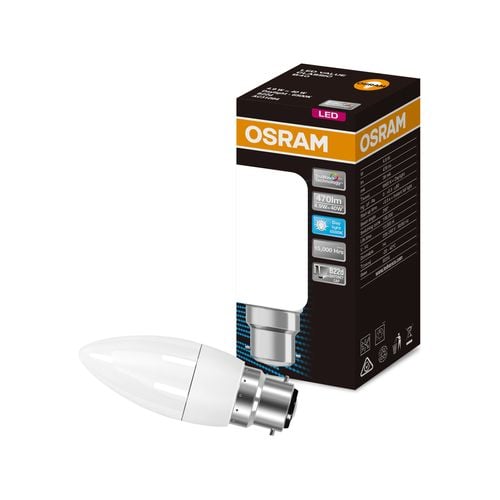 Osram Candle B22 BC LED 470Lm DL 4.9W Frosted Light Globe - Bunnings Australia