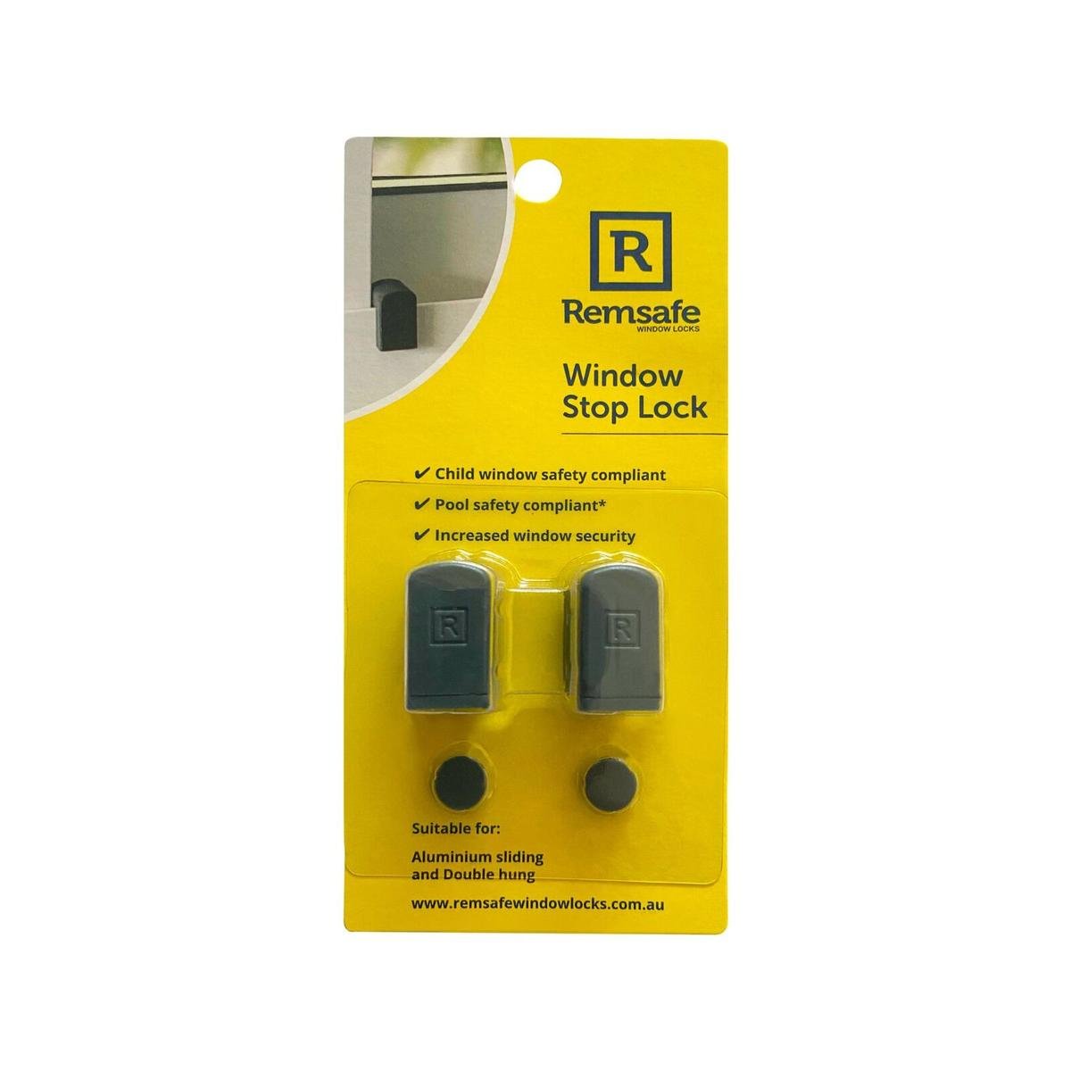 Remsafe Stop Lock Window Restrictor Charcoal - Bunnings Australia