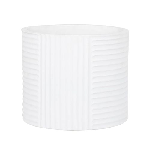 260 x 310mm Ribbed White Round Ceramic Pot - Bunnings Australia