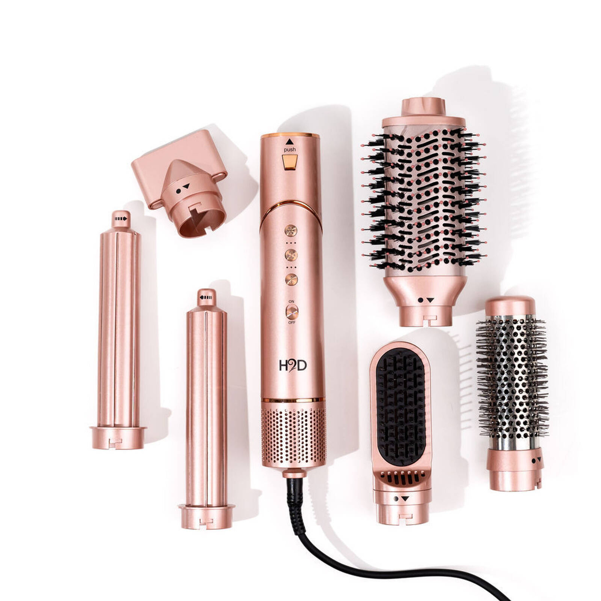 H2D 6in1 Ultra Hair Styling Tool in Rose Gold - Bunnings Australia