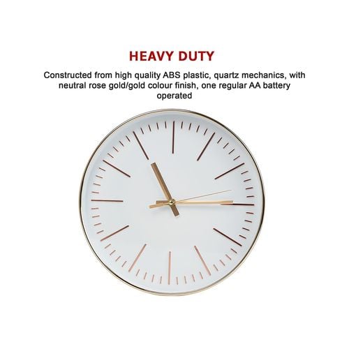 Modern Wall Clock Silent Quartz and Battery Operated - Bunnings Australia