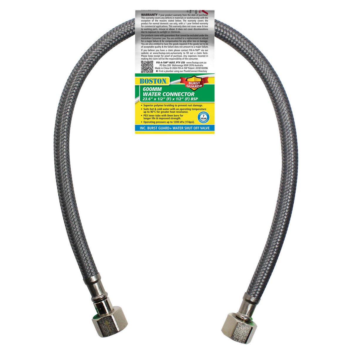 BOSTON 600mm Burst Guard Plus Lead-Free Water Connector - Bunnings ...