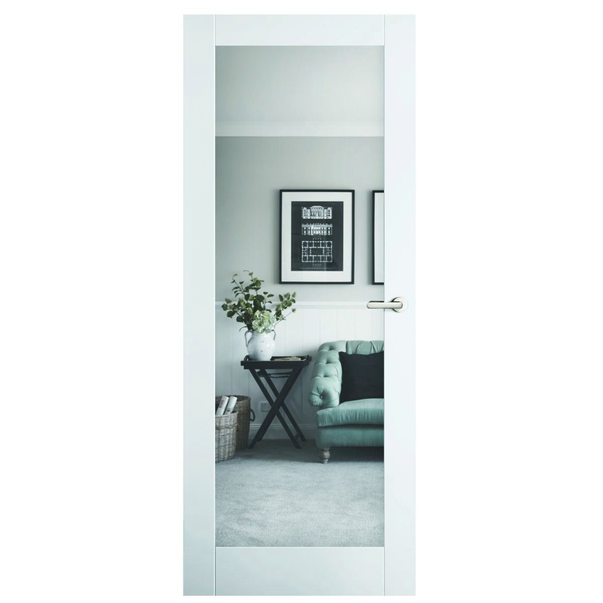 Corinthian 2040 x 820 x 35mm Internal Door Moda Primed Mirror PMOD25 ...