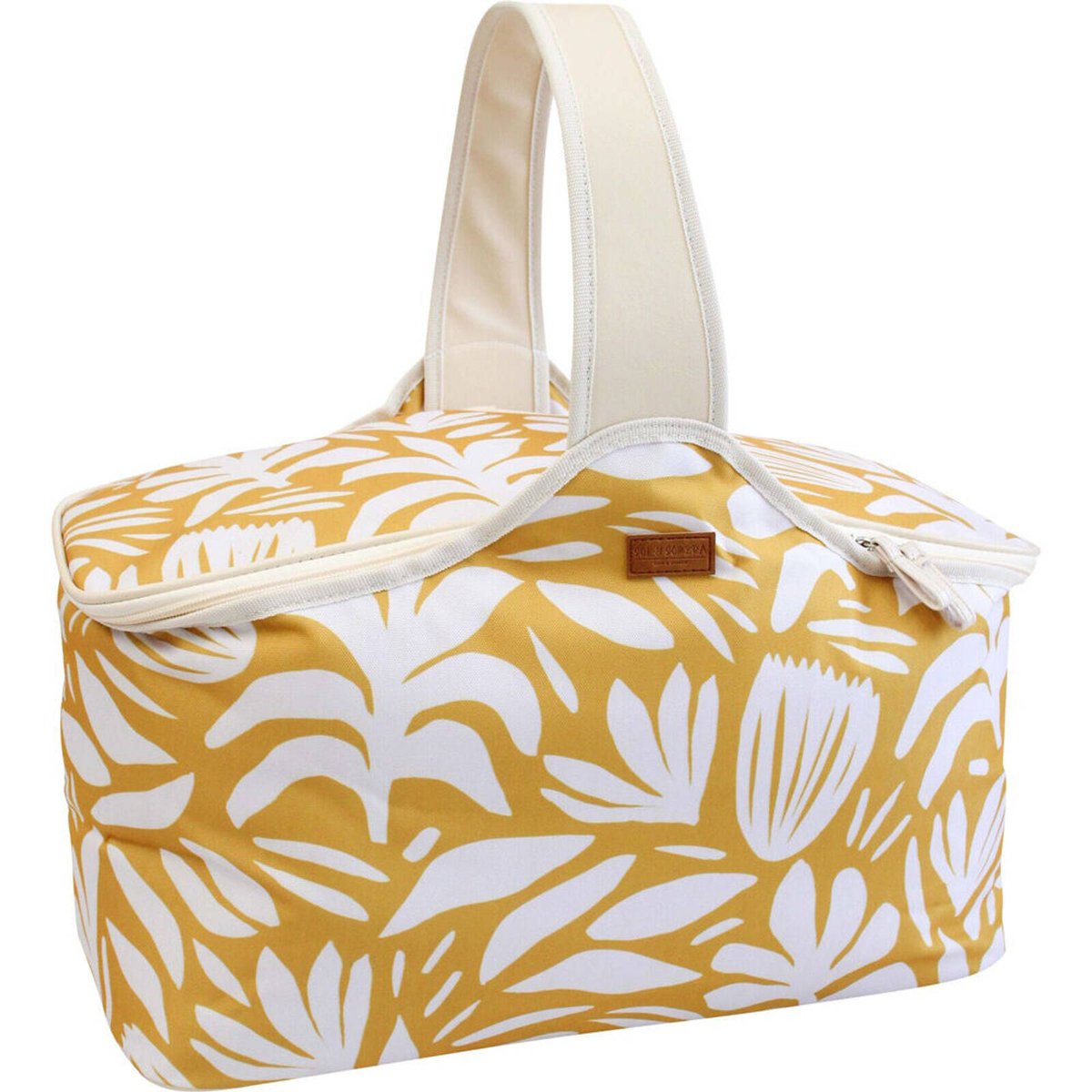 LVD Insulated Sundance Picnic Cooler Carry Bag 48x26cm White/Yellow ...