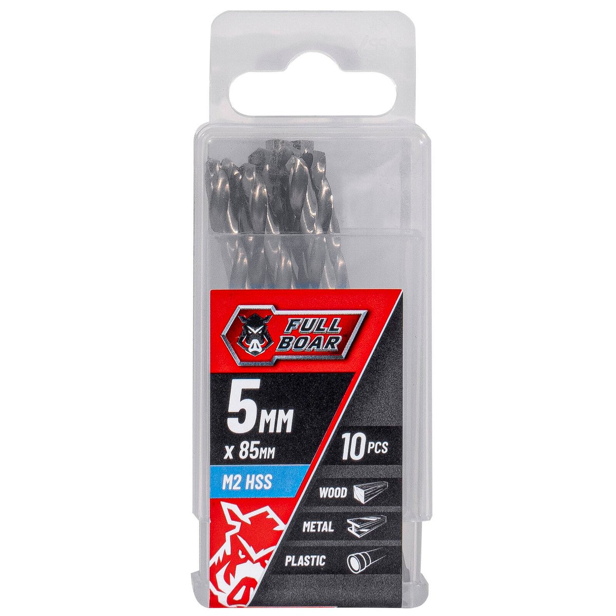Full Boar 5mm M2 HSS Drill Bit - 10 Pack - Bunnings Australia