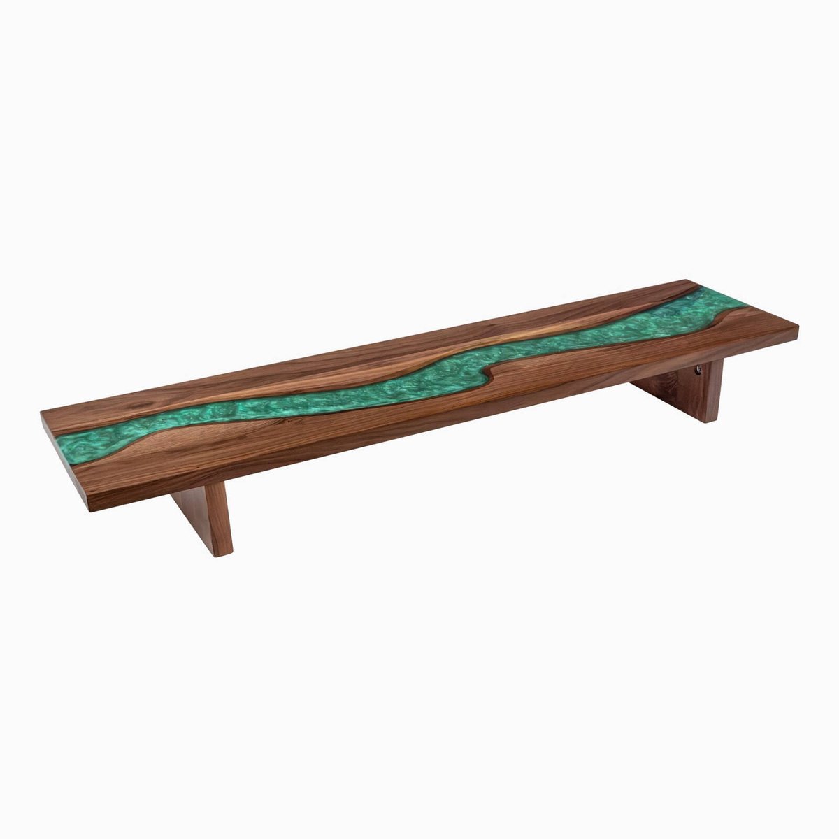 Desky Minimal Monitor Stand - Walnut Emerald River - Bunnings Australia
