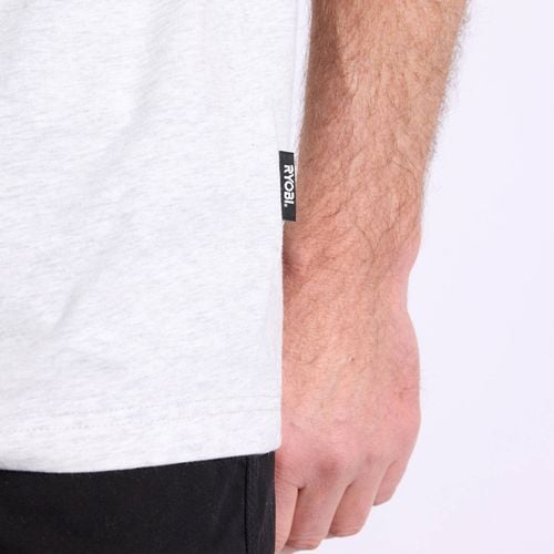 Ryobi Wear White Marle Classic Logo Tee - Medium - Bunnings Australia
