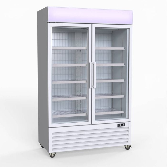 Thermaster 800L Upright Double Glass Door Freezer - - Display Freezers ...