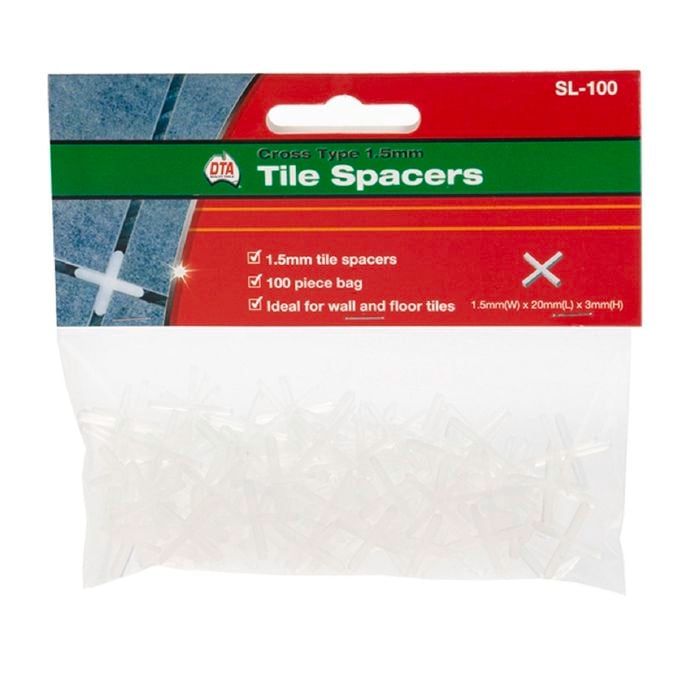 DTA 1.5mm Tile Cross Spacers - 10,000 pieces - Bunnings Australia
