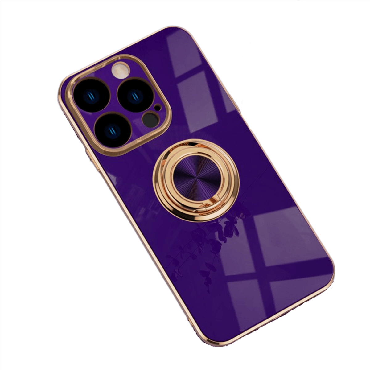 Iphone Ring Case 14 Pro Ring Case Dark Purple Luxury Cover - Bunnings ...