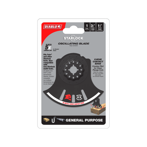 Diablo 92mm Starlock Bi-Metal Multi-Tool Blade for General Purpose Cuts ...