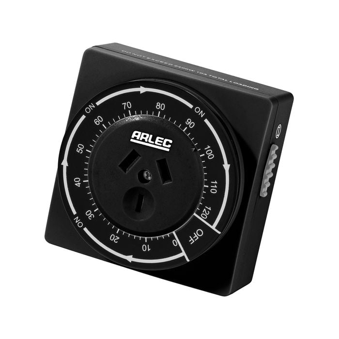 Arlec Black 2 Hour Compact Countdown Timer - Bunnings Australia