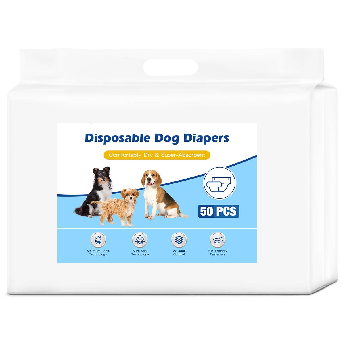 Advwin Dog Diapers Male Disposable Pet Dog Wraps Male Super Absorbent ...