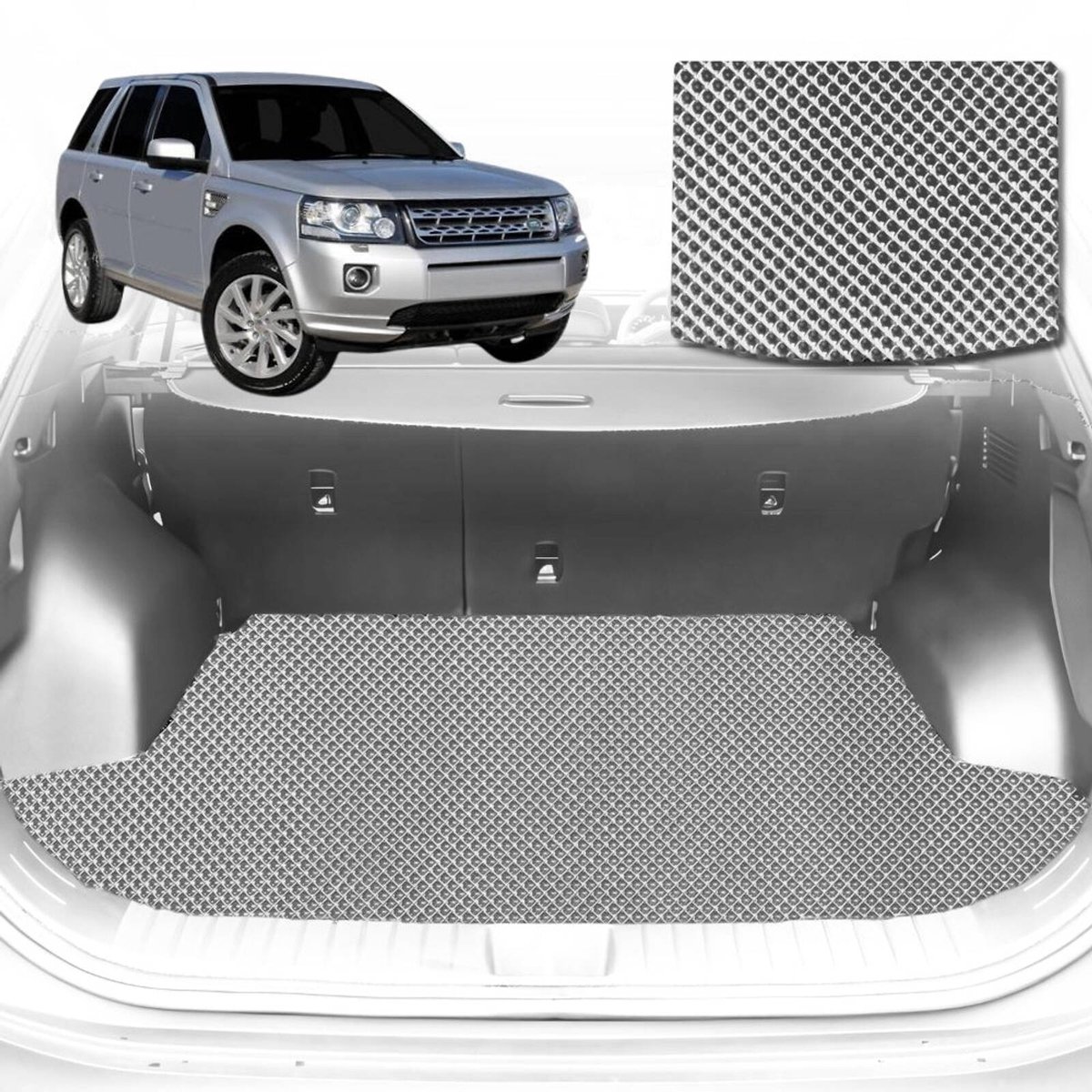 6D Diamond Car Boot Mat for Land Rover Freelander (Series 2)2007-2014 ...