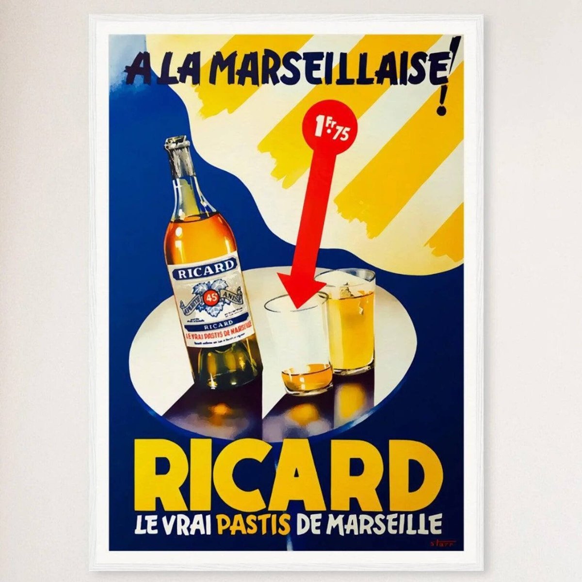 Galrie Vintage Ricard A La Marseillaise Advertising Poster for Home ...