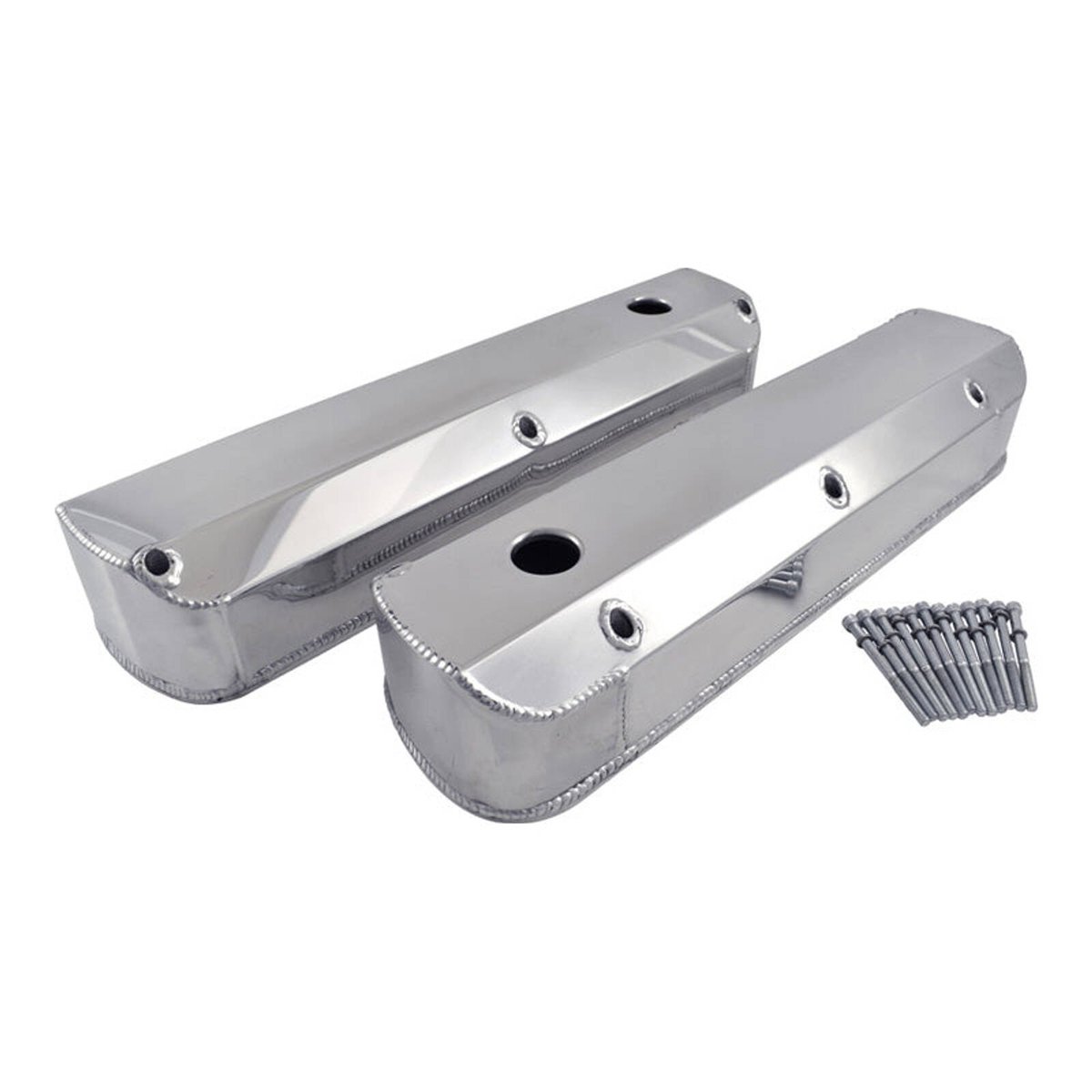 Fabricated Aluminium SB Ford Tall Valve Covers, Long Bolt Style, W ...