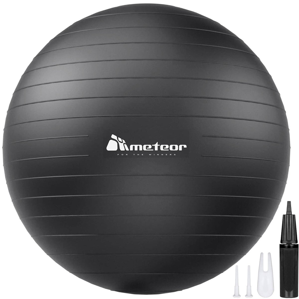 METEOR Black 45-55cm Yoga Ball with Pump - Bunnings Australia