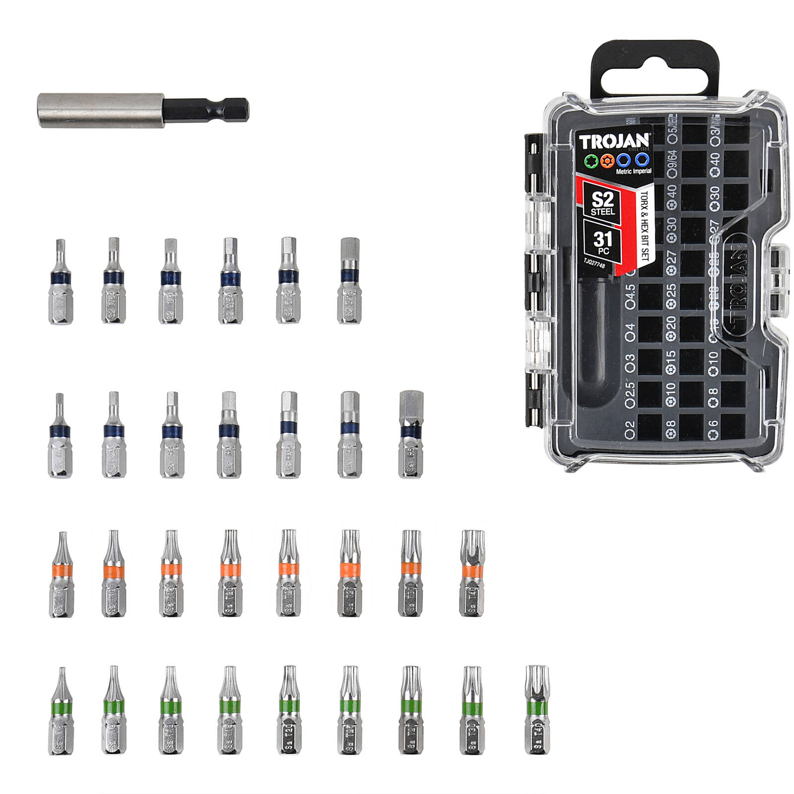 31 Piece Torx And Hex Key Set | Trojan