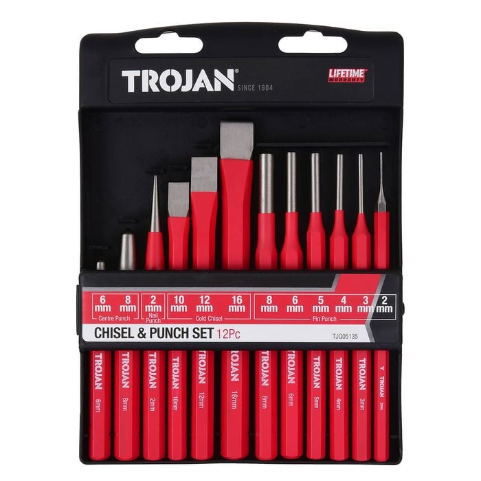 Trojan 12pce Chisel and Punch Set - Bunnings Australia