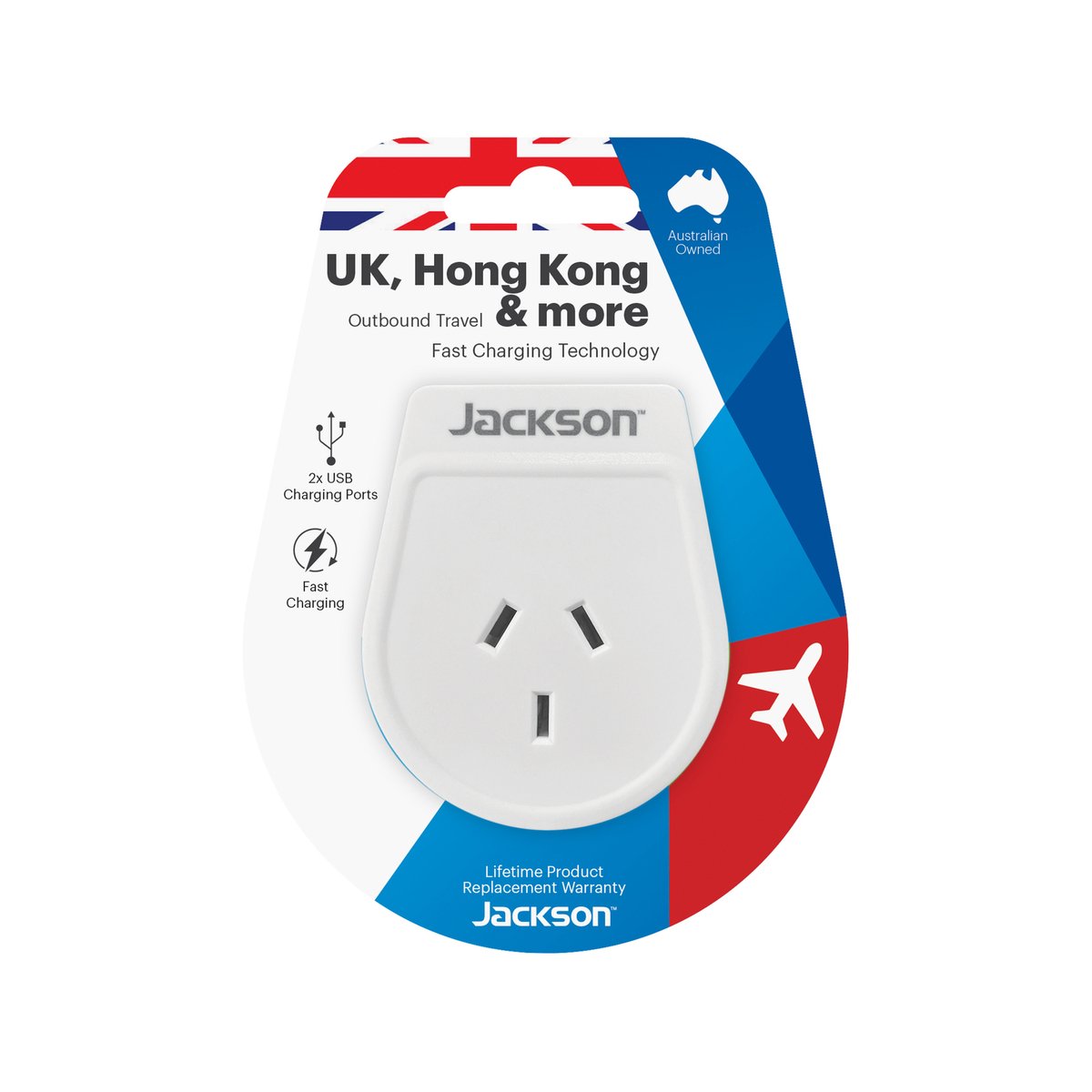 Jackson Outbound Slim Travel Adaptor - UK And HK - Bunnings Australia