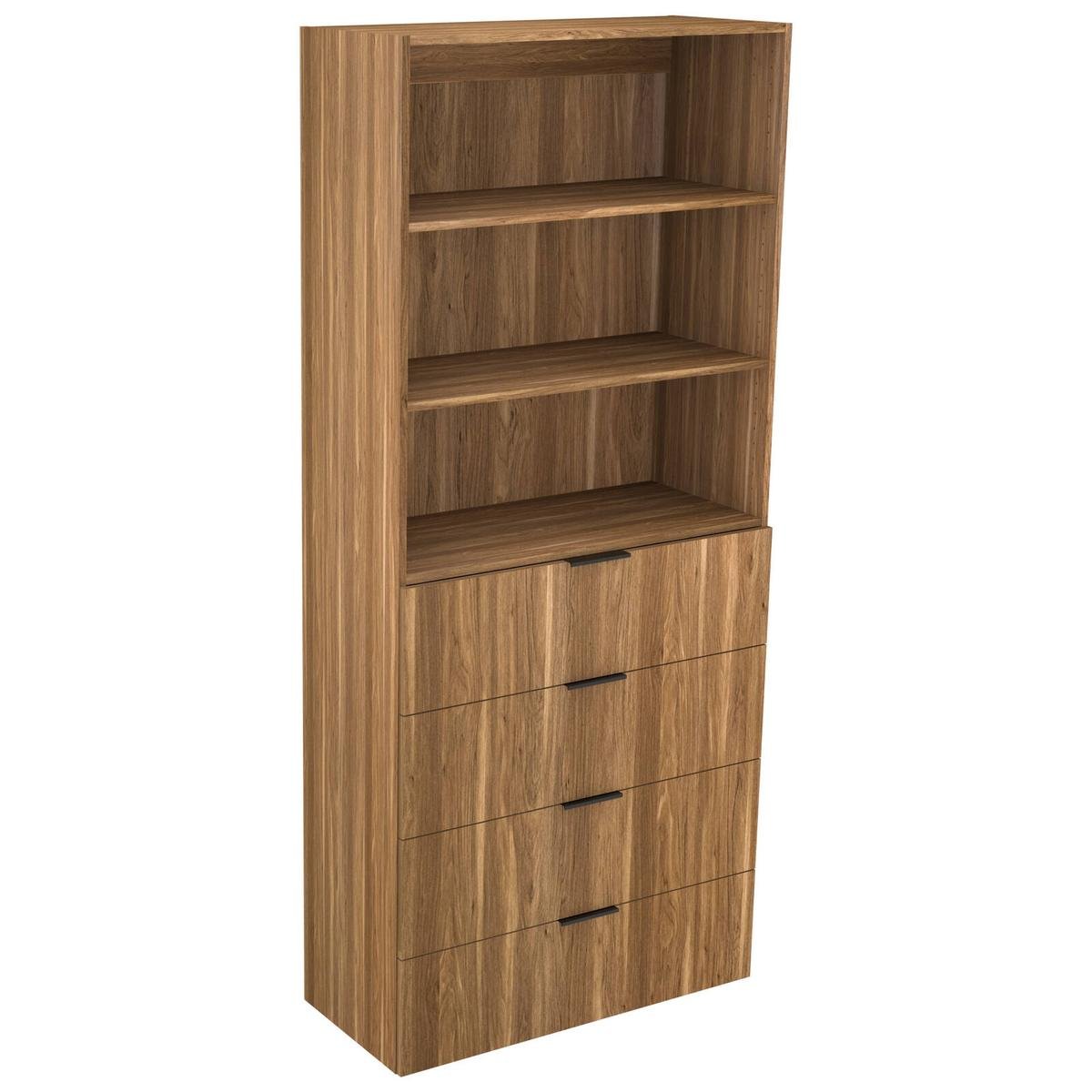Lugna 2048 x 900 x 380mm Cove 2 Adjustable Shelf 4 Drawer Robe Insert ...