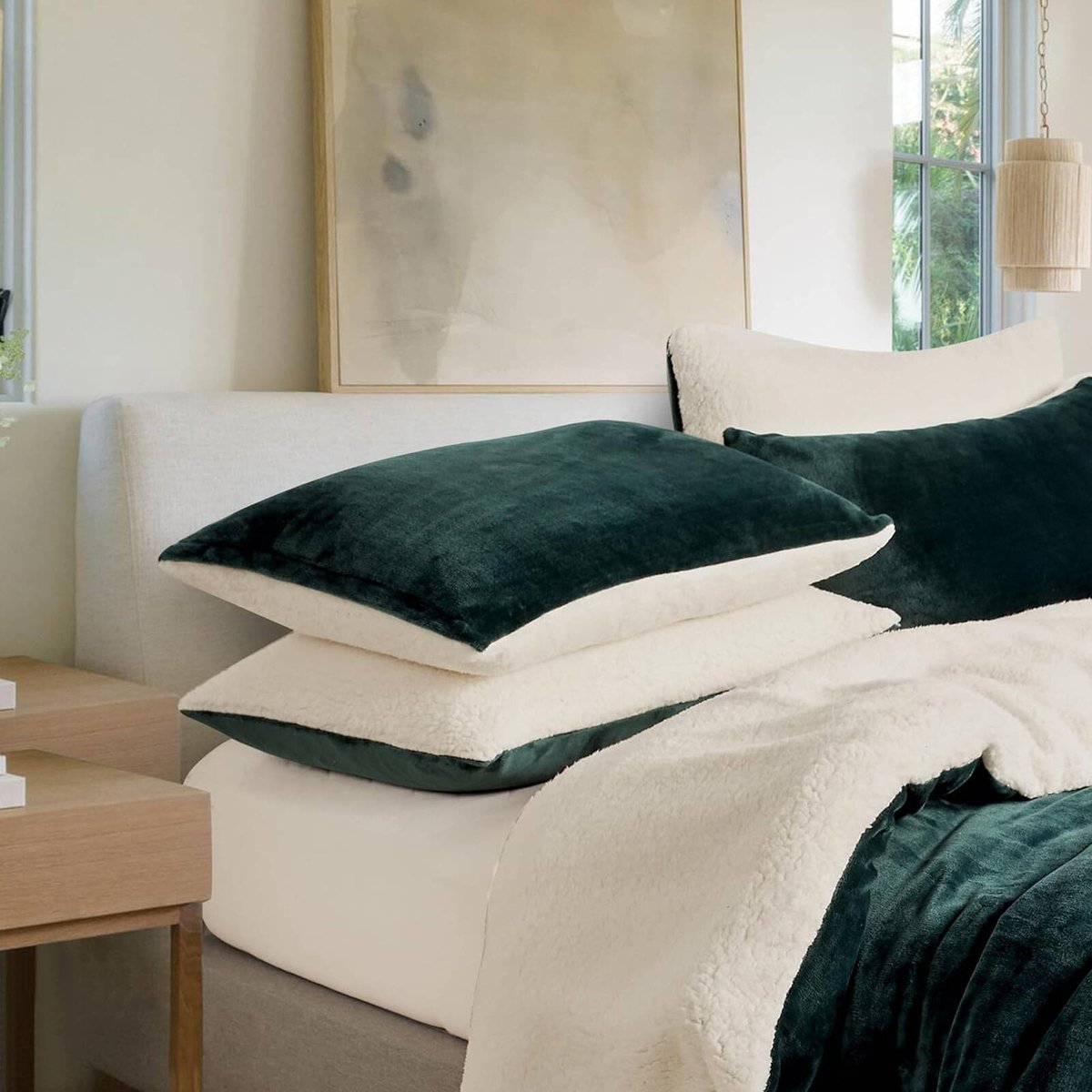 Gioia Casa Twin-Pack Teddy Sherpa Standard Pillowcases – Reversible ...