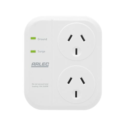 Arlec Vertical Surge Protected Double Adaptor - Bunnings Australia