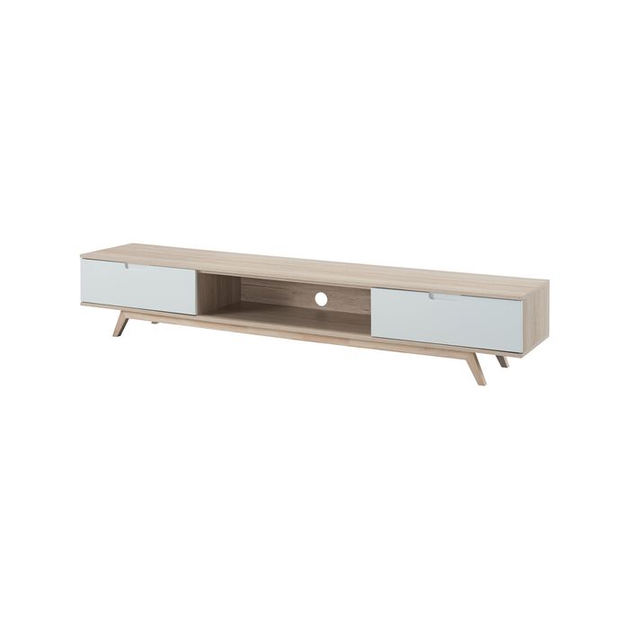 Tauris 2000mm Oak White Nova Low Line Entertainment Unit, TV Cabinet ...