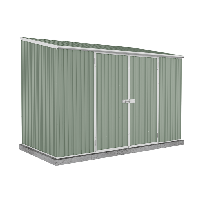 Absco Sheds 3.0 x 1.52 x 2.08m Pale Eucalypt Space Saver Double Door ...