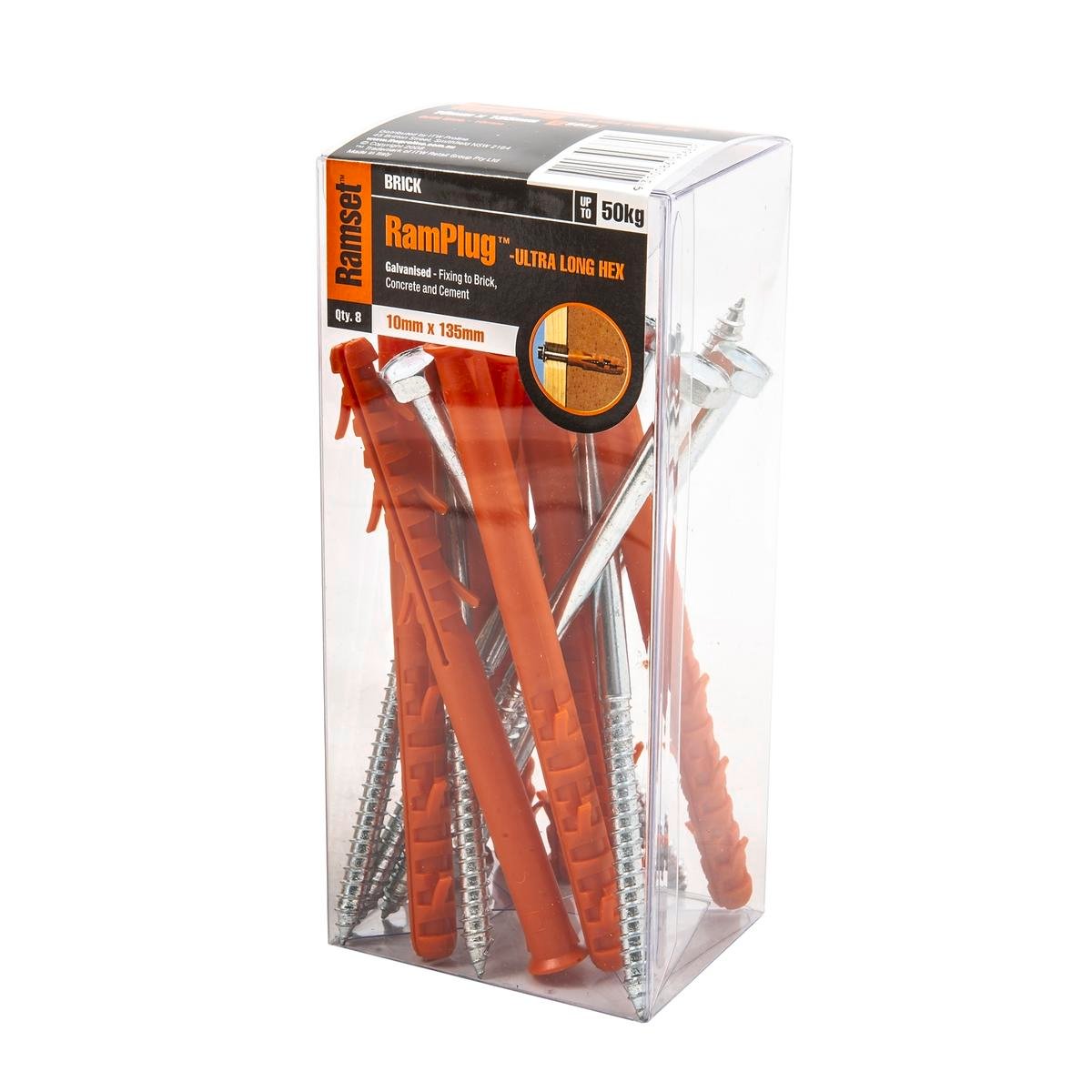Ramset 10 x 135mm Ultra-Long Hex Anchor RamPlug - 8 Pack - Bunnings ...