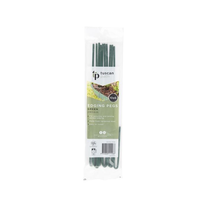 Tuscan Path 280mm Green Garden Edging Pegs - 10 Pack - Bunnings Australia