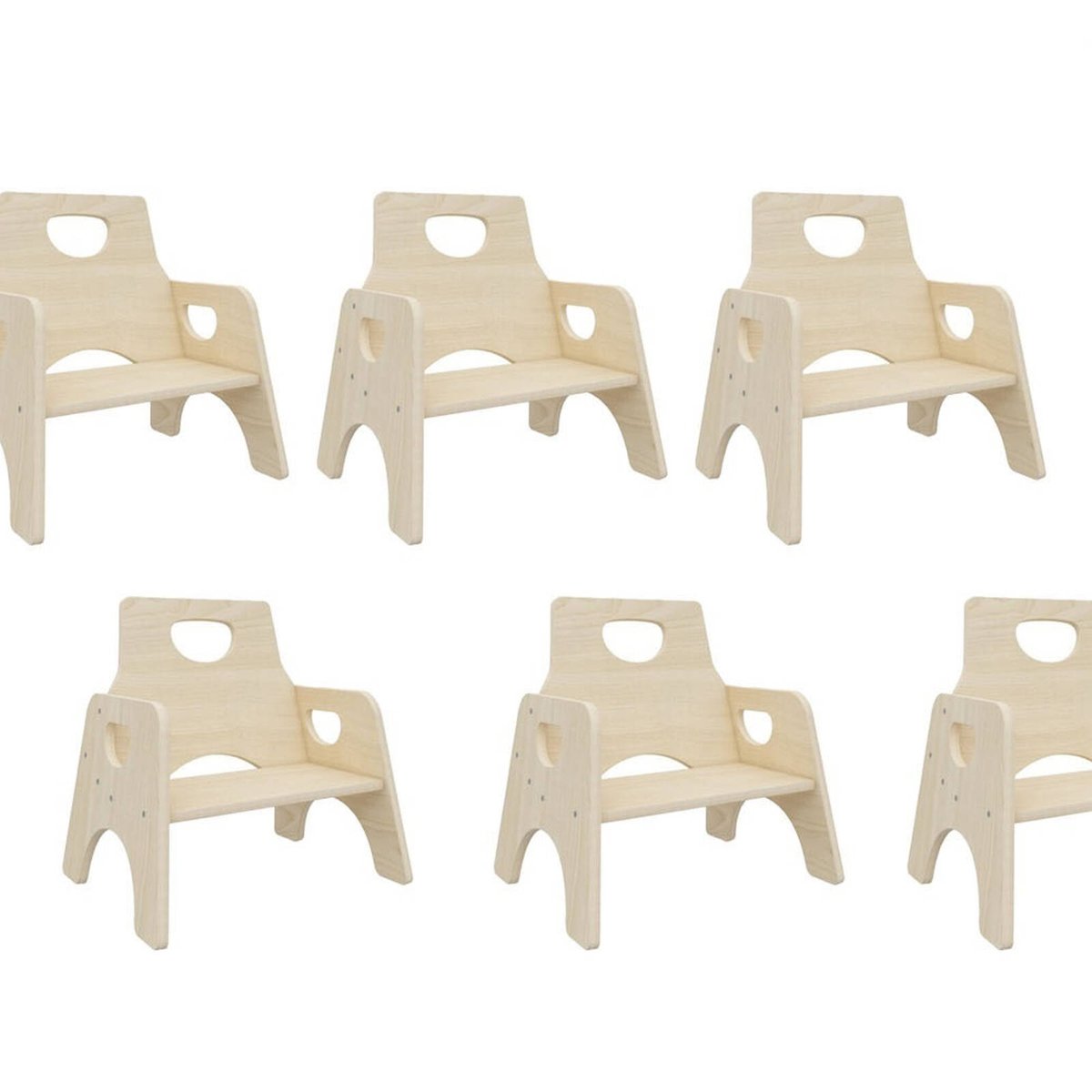 Jooyes Kids Stackable Wooden Toddler Chair H25cm - 6 Pack - oak | 45cm ...