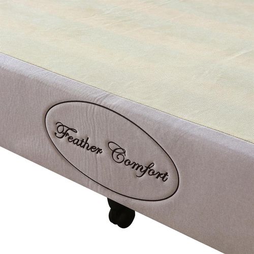 Mattress Base Ensemble Double Size Solid Wooden Slat in Beige with ...