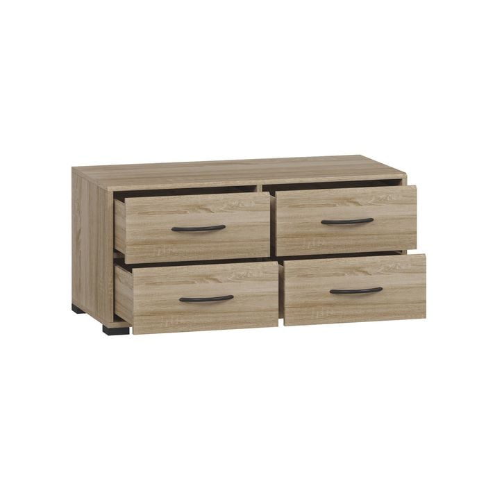 Practa Lowline TV Entertainment Unit Bundle - 4 Drawers - White ...