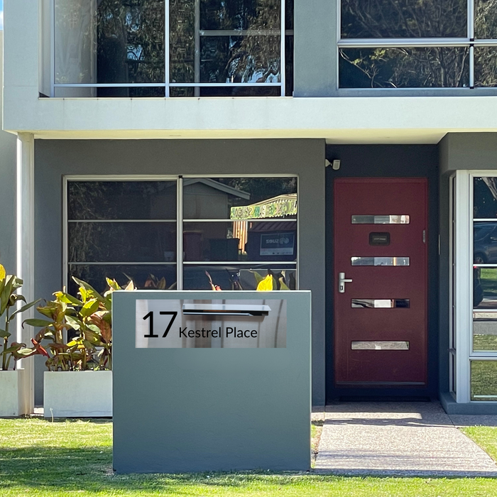 Numero Stainless Steel Custom Letterbox & House Sign Etched - Large ...