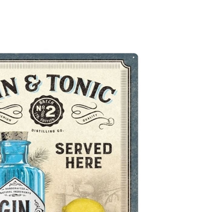 Nostalgic-Art 40x60cm Metal Sign Gin and Tonic Served Here - Bunnings ...