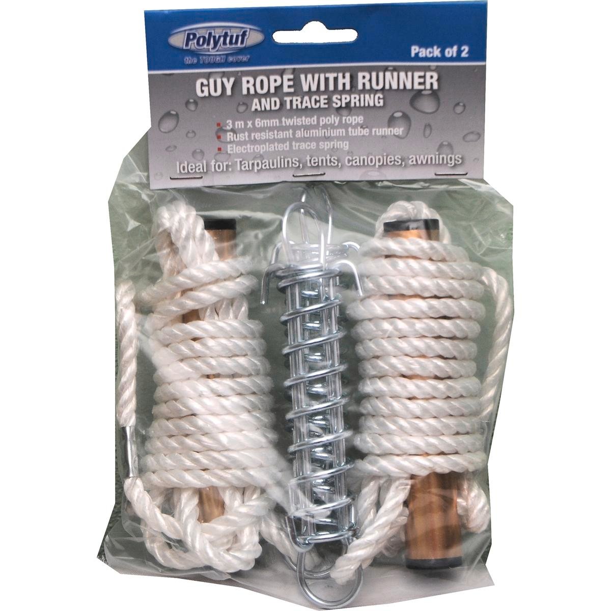 Polytuf Tent Accessory Guy Rope with Runner & Springs - Bunnings New ...