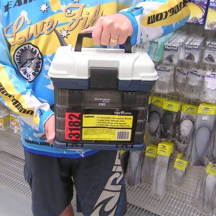 Surecatch 4 Tray Heavy Duty Fishing Tackle Box for Terminal Tackle Blue ...