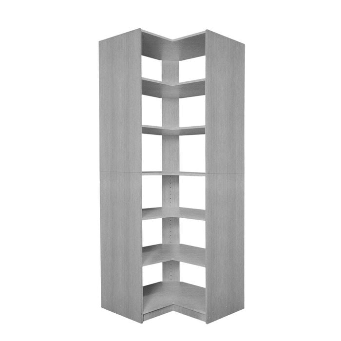 Lugna 1850 x 800 x 450mm Mist 4 Shelf Corner Unit Robe Insert ...
