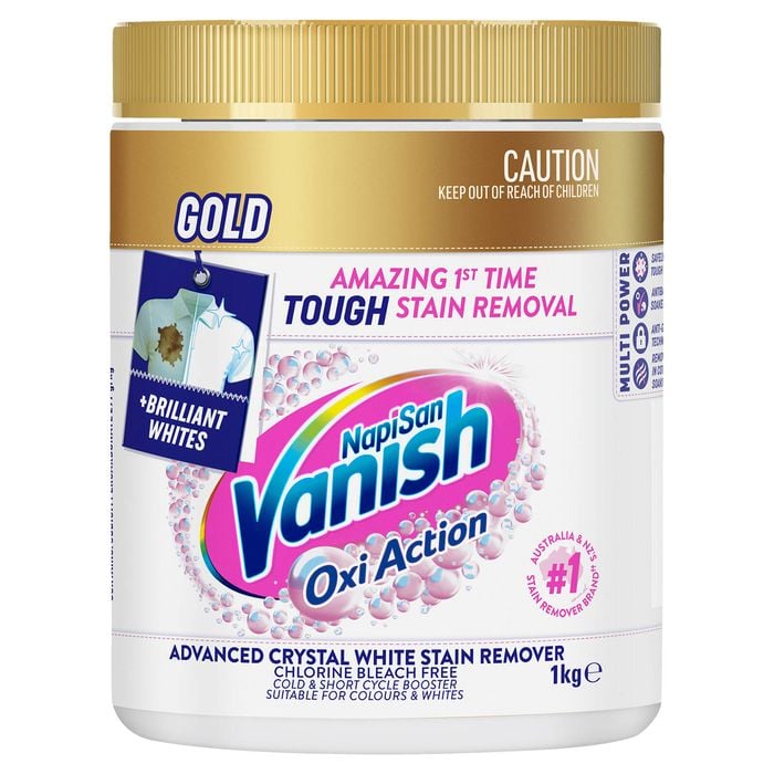 Vanish 1kg White NapiSan Gold Crystal Stain Remover Powder - Bunnings ...