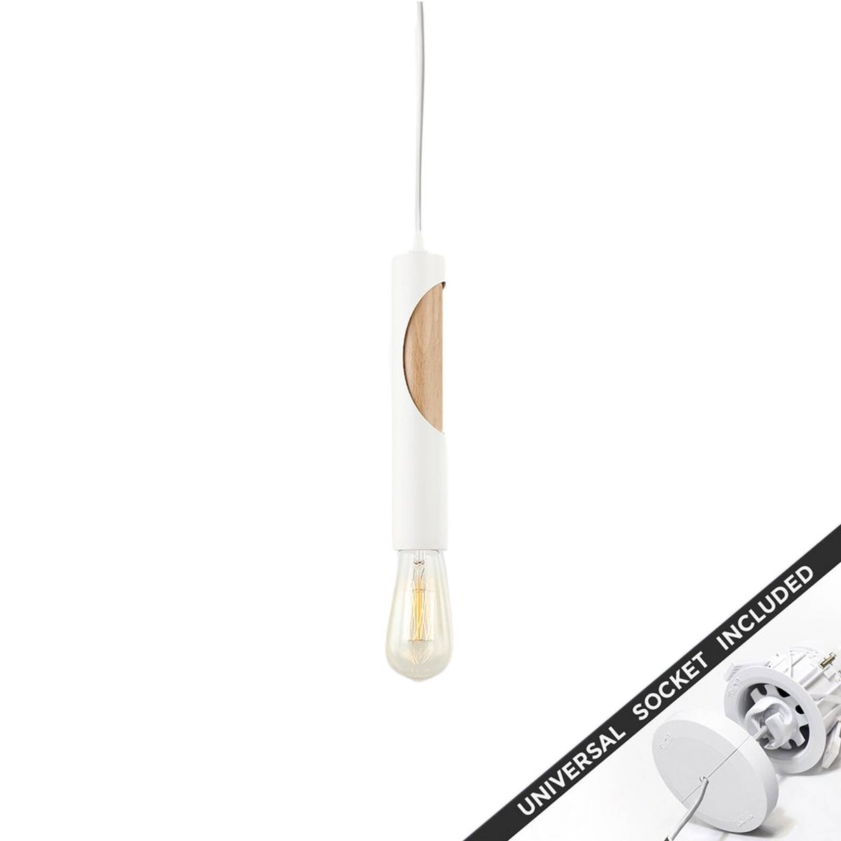 Snap Lighting Ida Timber and Metal Tube Downlight to Pendant Light ...