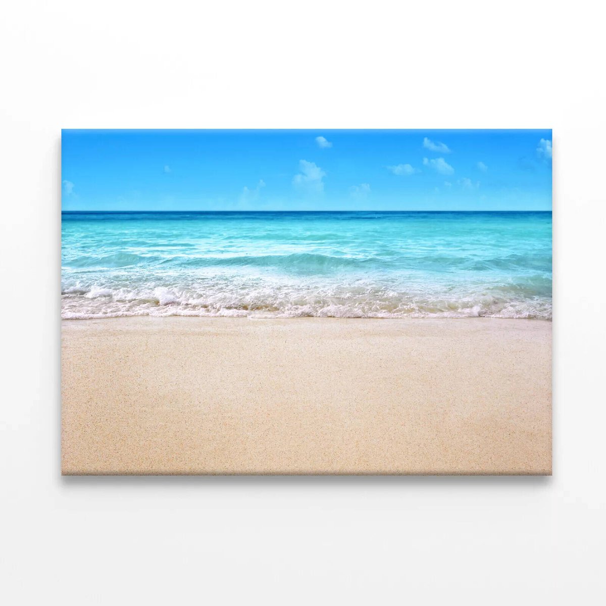 Sandy Beach with Waves Print 100% Australian Made 120 x 90cm (Stretched ...