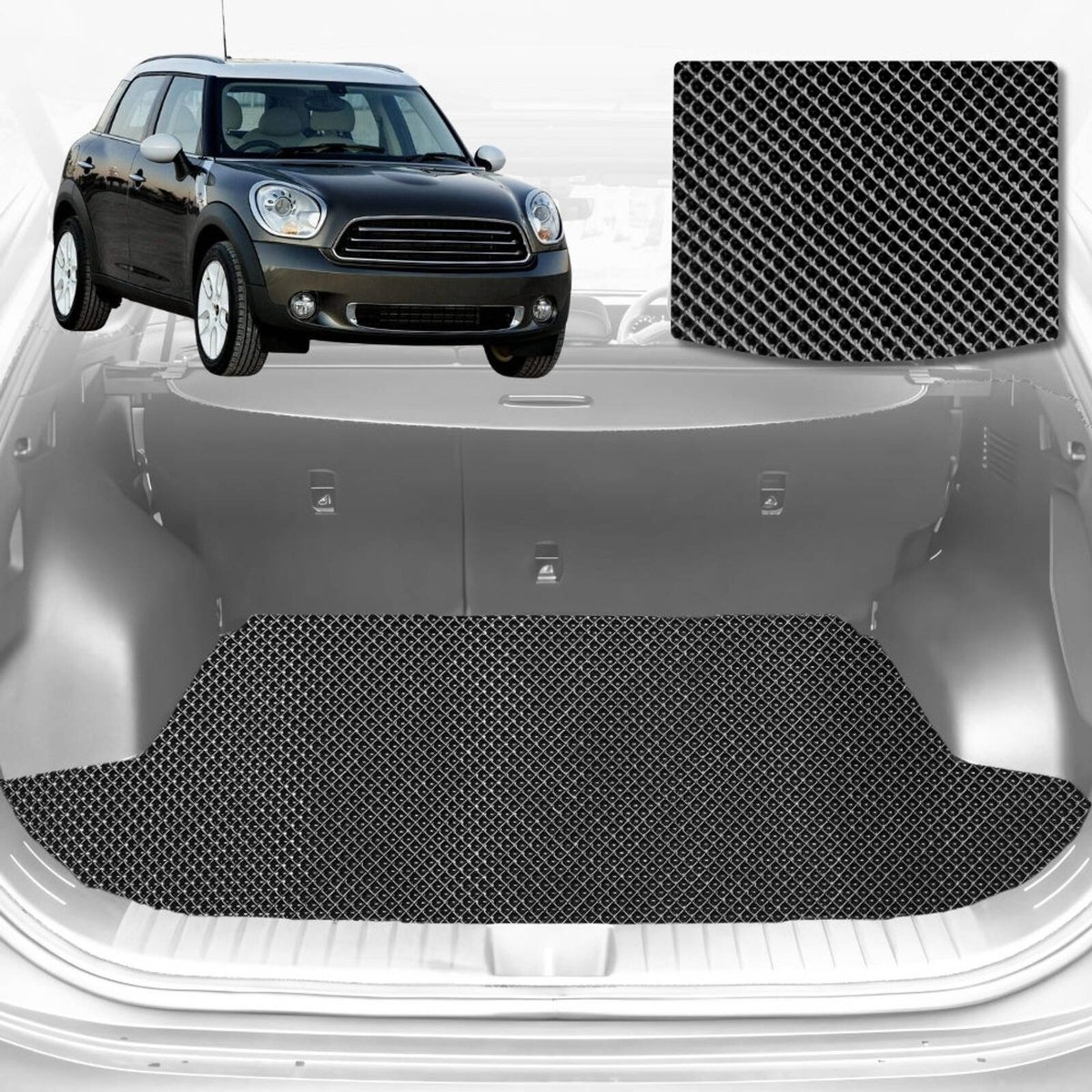 6D Diamond Car Boot Mat for MINI Countryman (R60)2010-2017-Cargo Mat ...