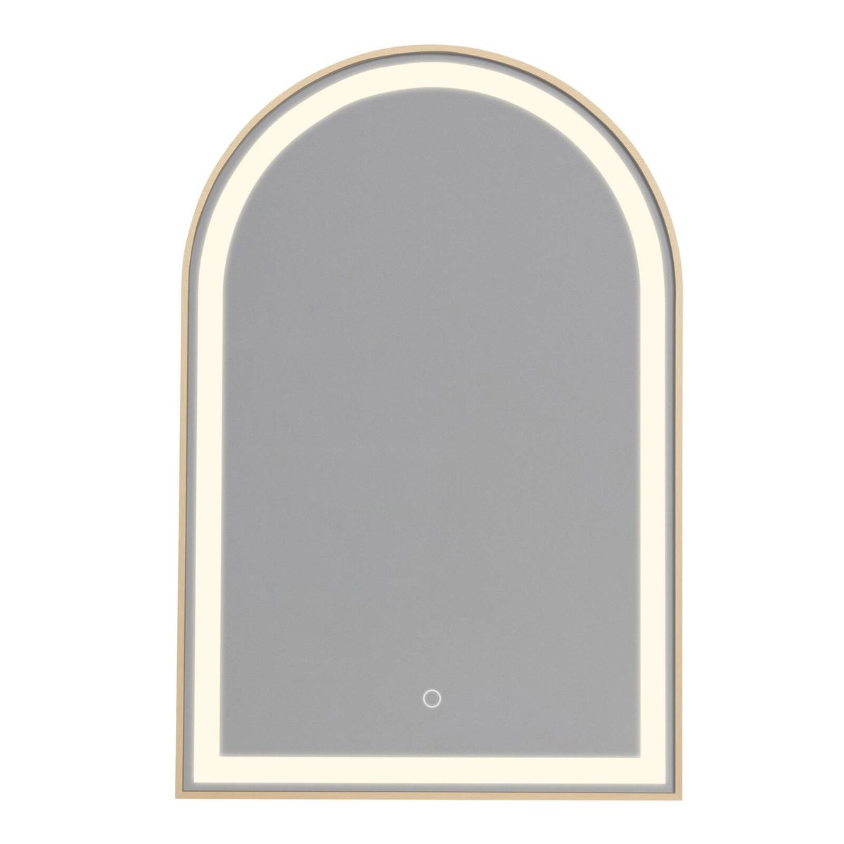 Barelli 900 x 600mm Brushed Brass Toscana Framed Arch Front Lit LED ...