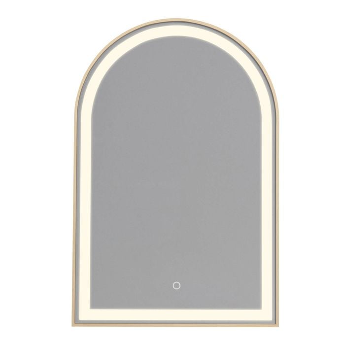 Barelli 900 x 600mm Brushed Brass Toscana Framed Arch Front Lit LED ...