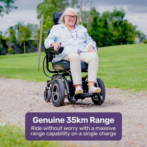 EQUIPMED Front Wheel Drive Power Electric Wheelchair, Up to 35km Range ...