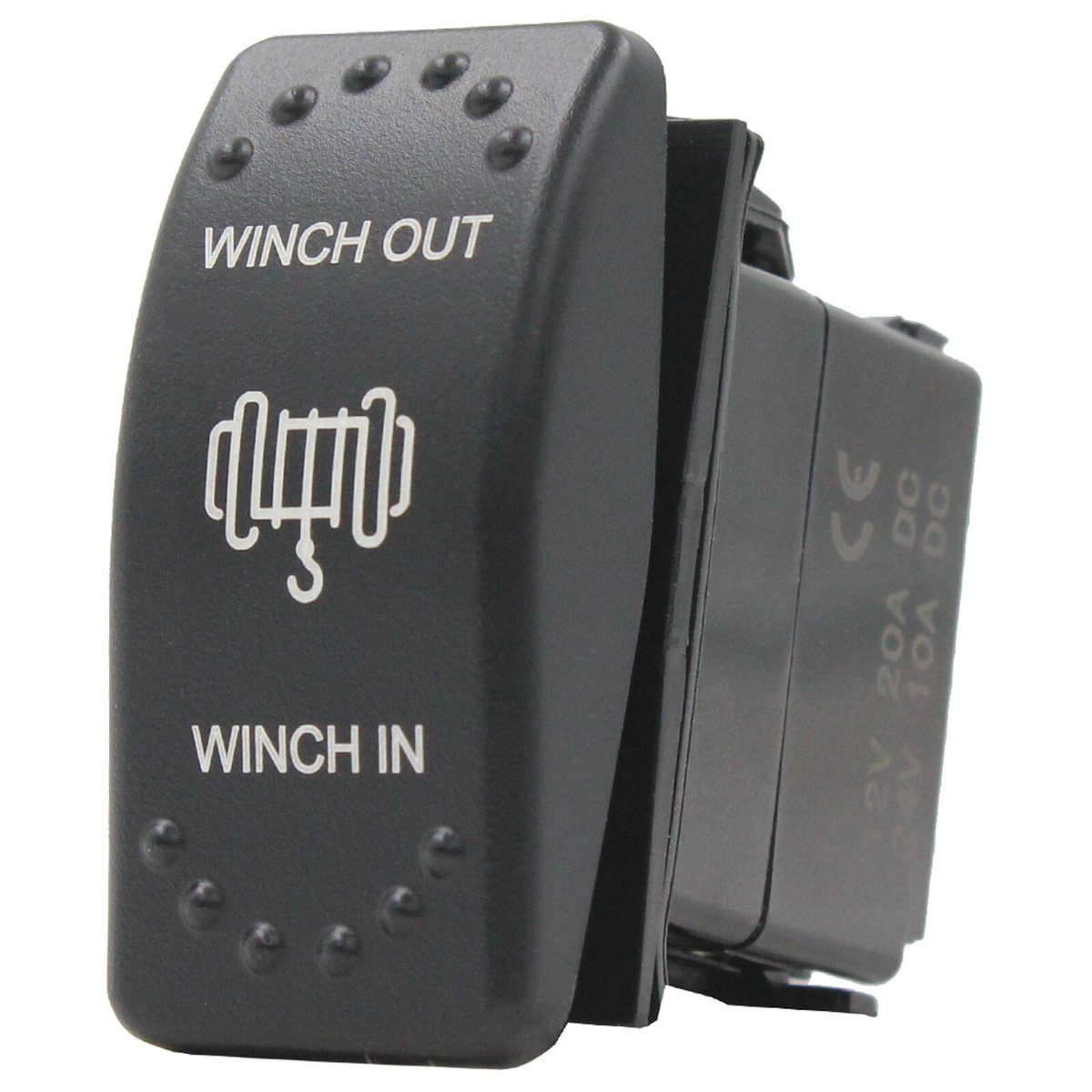 Switch Boss Dual Blue LED Laser Etched Rocker Switch - Winch In/Winch ...