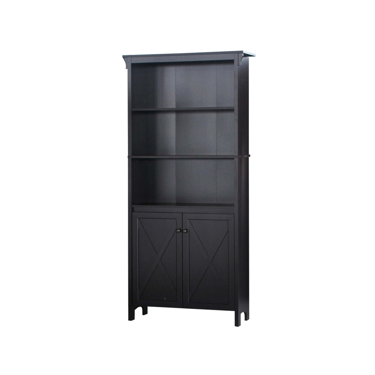 Maestro Furniture Tyann 5-Shelf Bookcase Display Storage Cabient W/ 2 ...