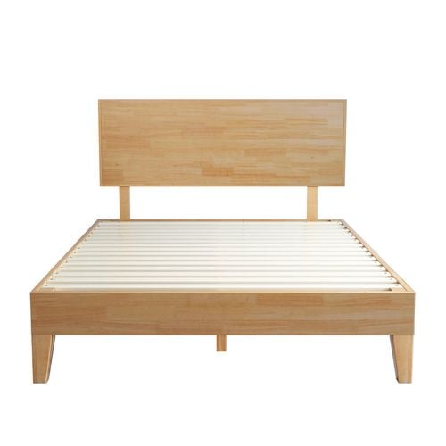 Levede Queen Wooden Bed Frame Timber Rubberwood Headboard Mattress Base ...